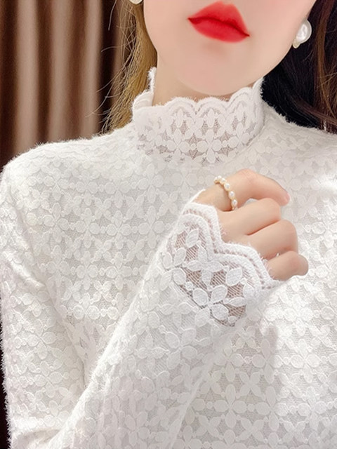 2024 Female Autumn and Winter New Character Wear Pluffy Mao Laci Lace ...