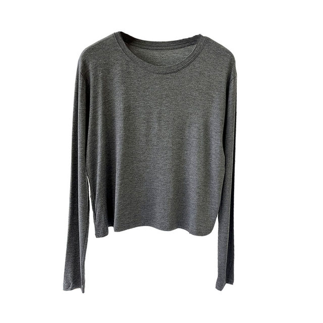 Modal short long -sleeved T -shirt female summer 2022 new round neck ...