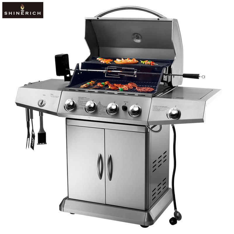 Outdoor Stainless Steel Gas Charcoal Dual-Purpose Barbecue Grill ...