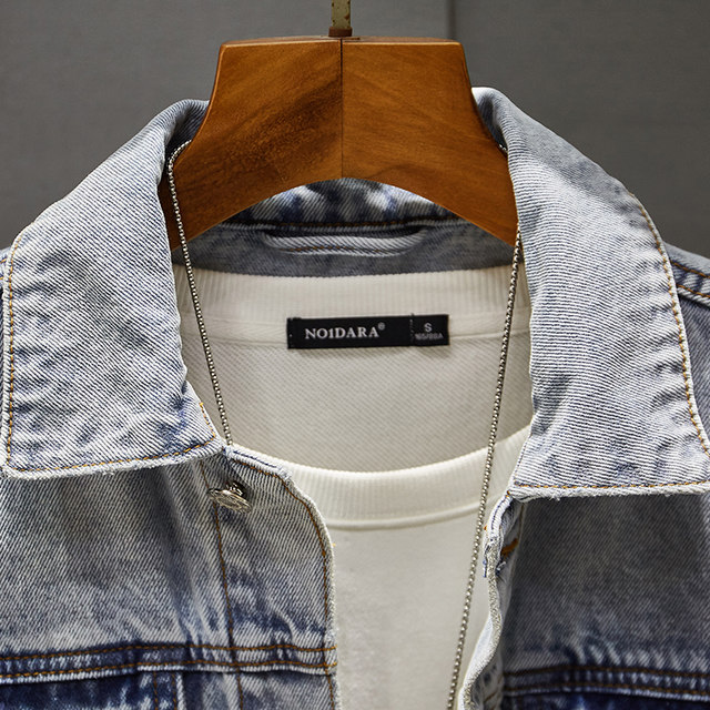 Spring and Autumn Denim Jackets Men's Trendy Brand Personalized ...