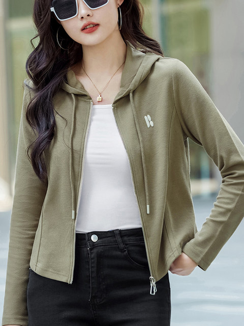 The hat -only zipper guard clothing female autumn and winter sports ...