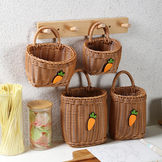 Kens Nordic woven basket kitchen ginger and garlic storage basket retro ...