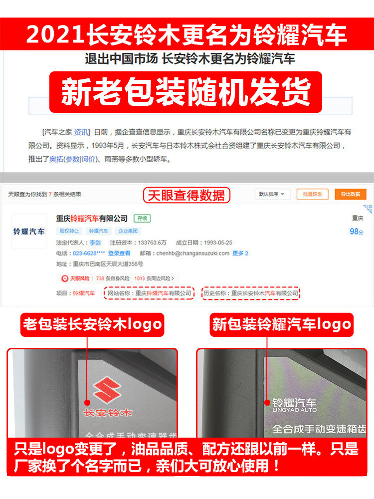 Fengyu Xiaotu Qiyue Vitra Tianyu Swift New Alto fully synthetic gear oil transmission oil ...