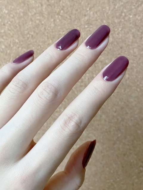 Grape Purple MINI Mid -Fang Fang wears nails, nail films, disassembling and white solid color ...