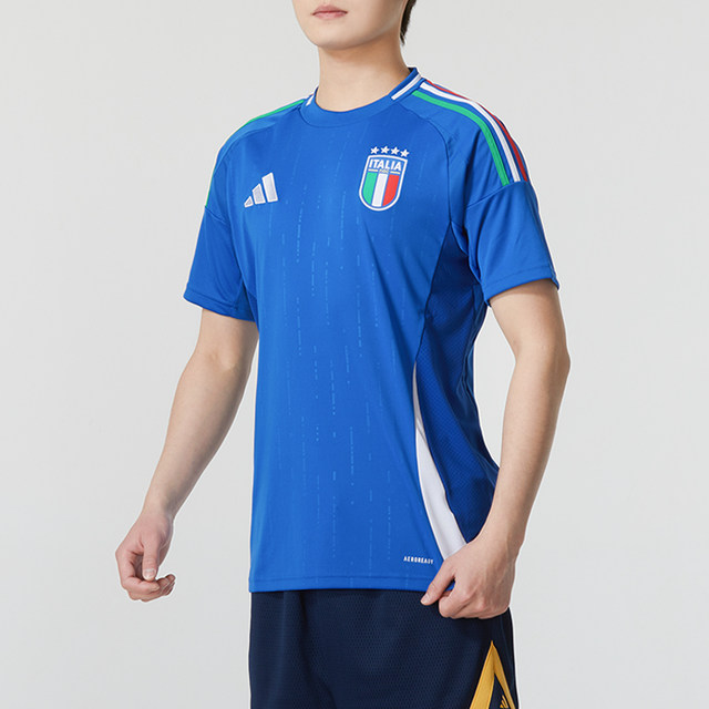 Adidas short-sleeved men's 2024 summer new Italian team player fan ...