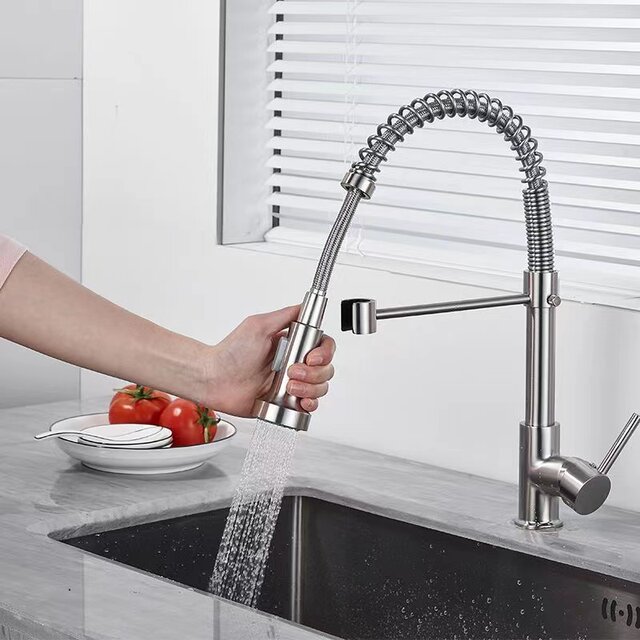 Spring faucet bathroom kitchen faucet cold and hot water spring ...