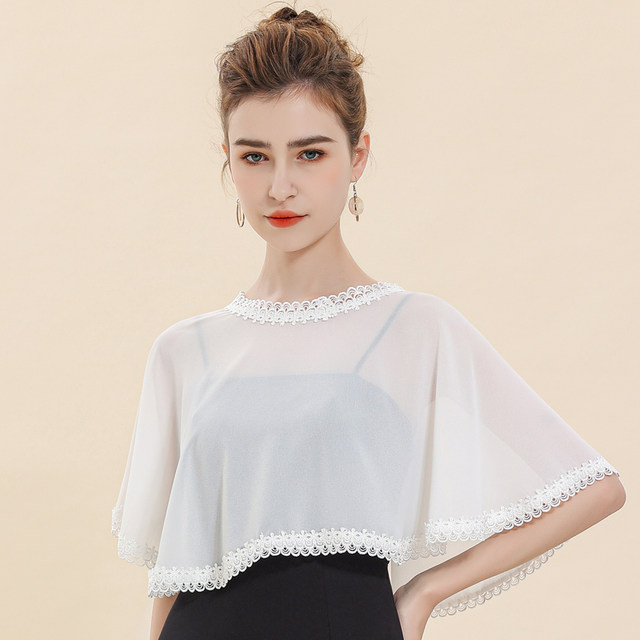 Short cape and shawl for small people, high-end chiffon women's short ...