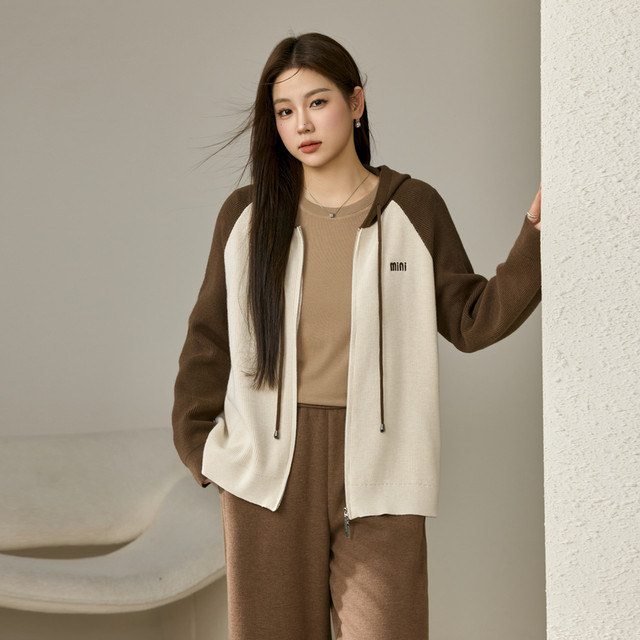 Xianli Show large size women's hooded wild double zipper lazy comfort ...