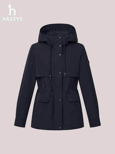 Hazzys simple solid color hooded jacket for women in spring and autumn ...