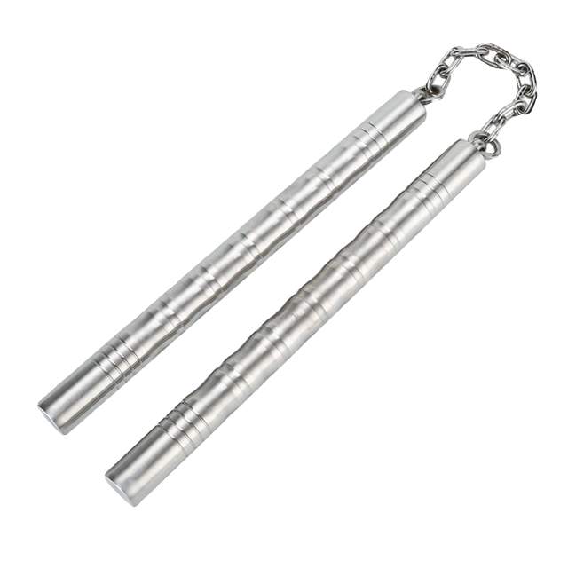 Stainless steel bamboo nunchucks, practical heavy duty nunchakus, self-defense sticks, anti-slip ...