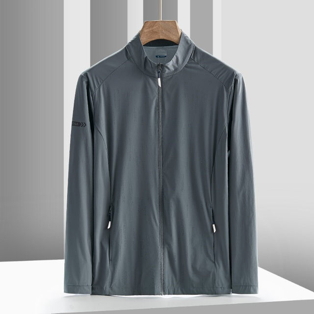 Ice sunscreen jacket, men's spring and summer, stand on thin ...