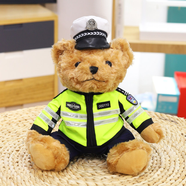 Police Bear Doll Traffic Police Bear Doll Uniform Police Officer ...