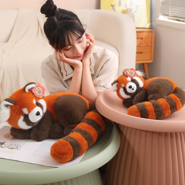 Cute red panda doll doll sleeping pillow simulation red panda plush toy ...
