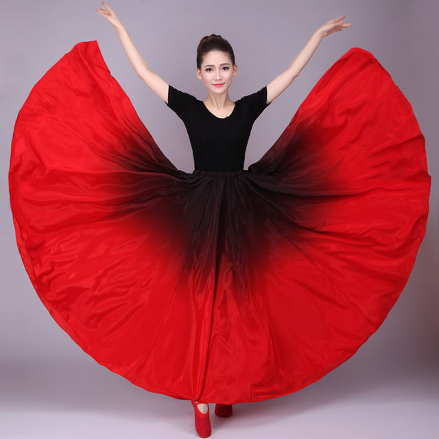 Xinjiang dance practice skirt Uyghur Yi Tibetan dance practice skirt performance costume dance ...