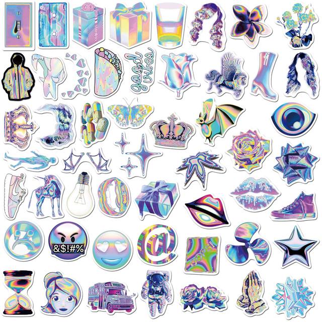 100 imitation camouflage laser ins cartoon creative stickers notebook ...