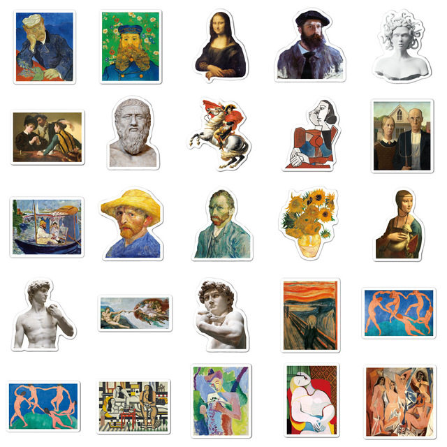 52 Renaissance art stickers, laptops, mobile phones, water cups ...