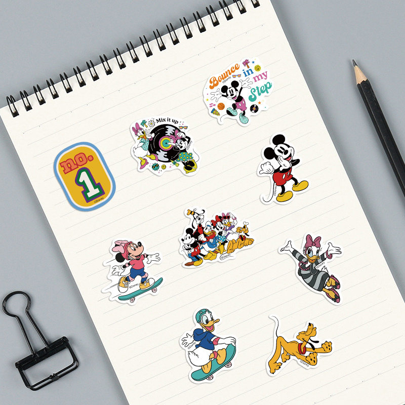 50 Disney Mickey Mouse and Donald Duck cartoon stickers, laptop water ...
