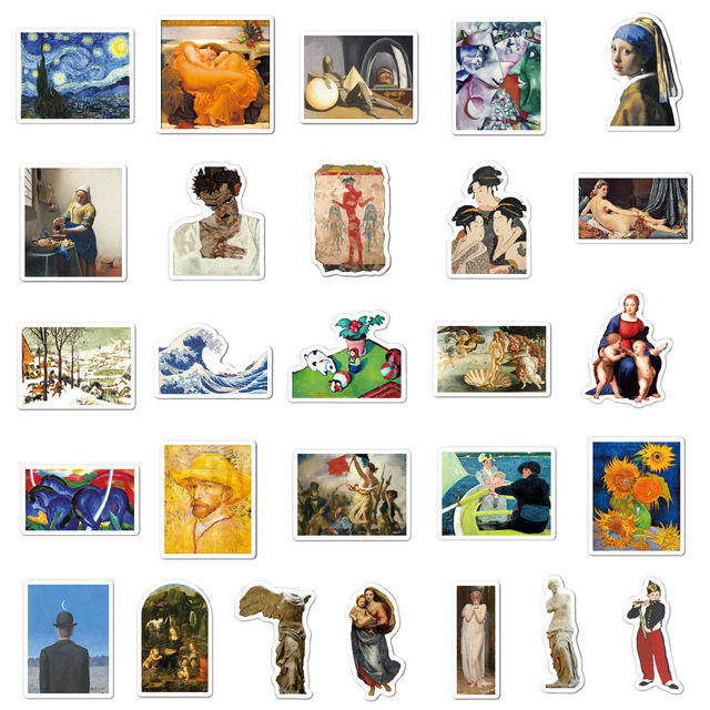52 Renaissance art stickers, laptops, mobile phones, water cups ...
