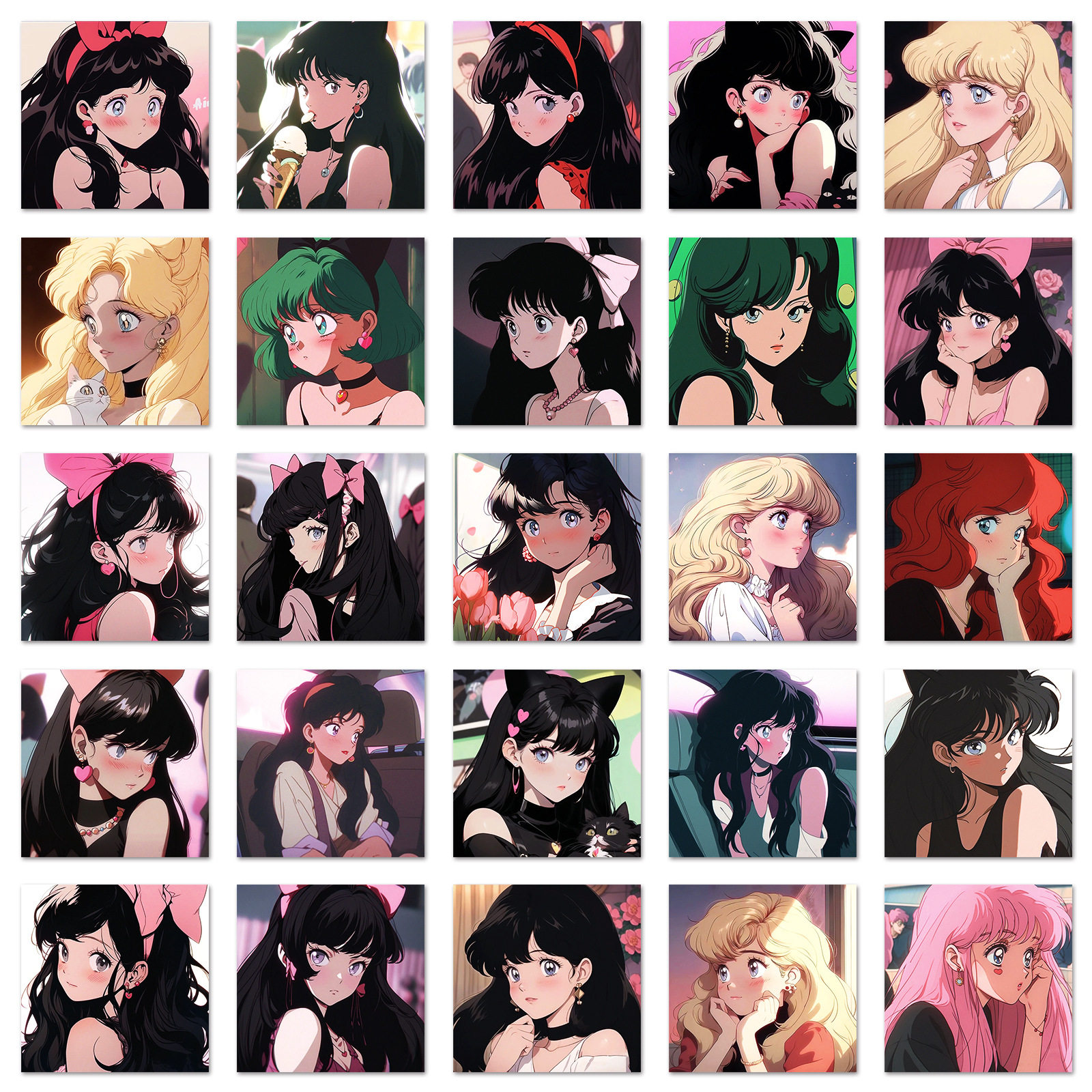 50 two -dimensional female lead avatar cartoon blossoming laptop ...