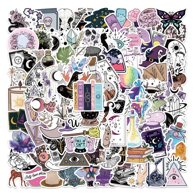 100 bohemian style witch cartoon stickers for electric vehicles ...