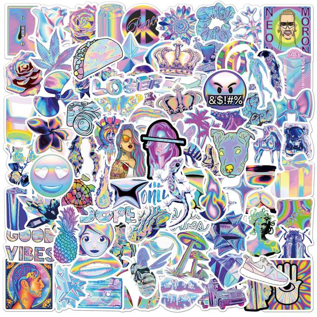 100 imitation camouflage laser ins cartoon creative stickers notebook ...