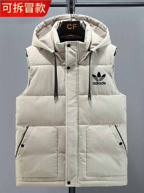 Down cotton vest men's autumn and winter Korean version of trendy horses clip thickened and warm ...