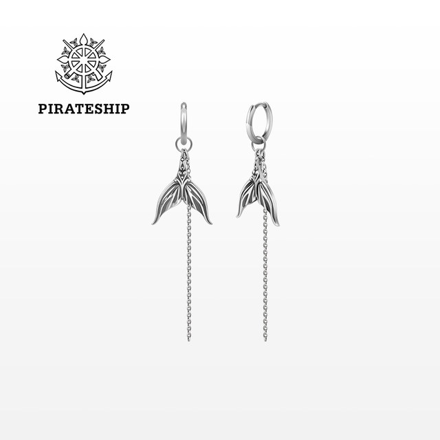 Pirate ship silver jewelry new fishtail earrings women high -level new ...
