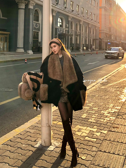 Li Wanjun's environmentally friendly fur jacket hairy coat 2024 autumn ...