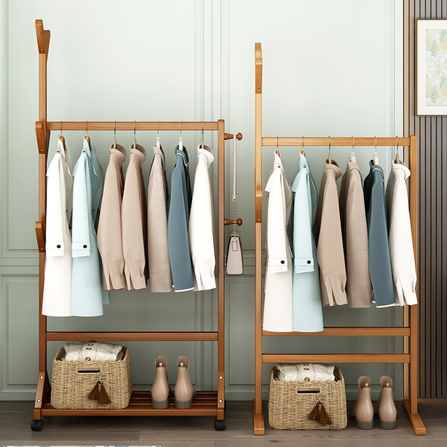 Clothes rack floor-standing bedroom shelf household clothes rack simple ...