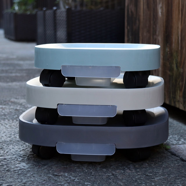 Movable flowerpot base with brake hidden wheels movable tray plastic ...
