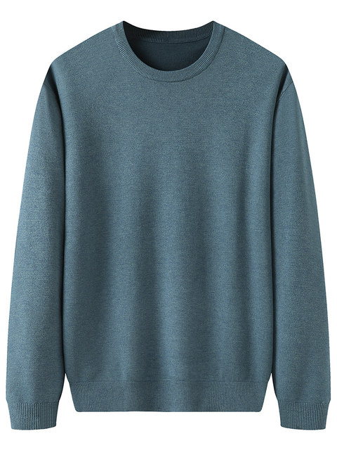 Extra-large loose round neck sweater men's clothing fat man casual ...