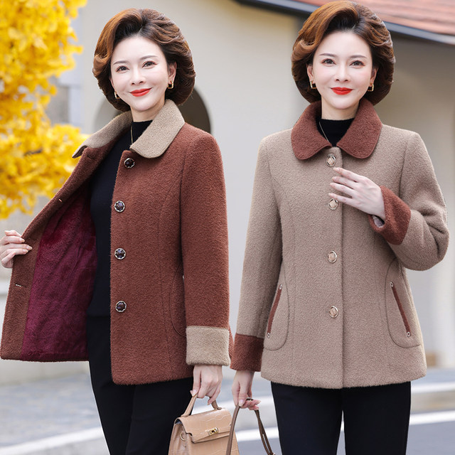 Fashionable mother winter clothes plus velvet jacket middle-aged women ...