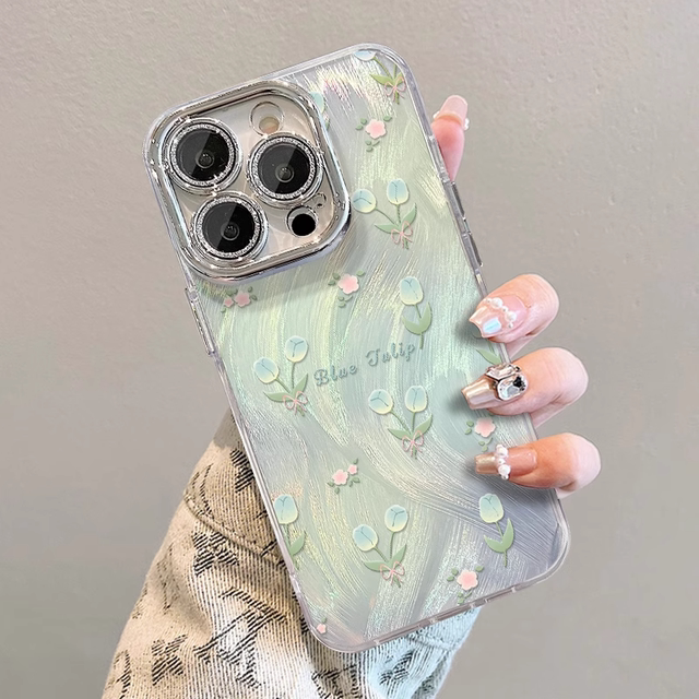 Zhao Lusi's same feather yarn tulip is suitable for Apple 15promax ...