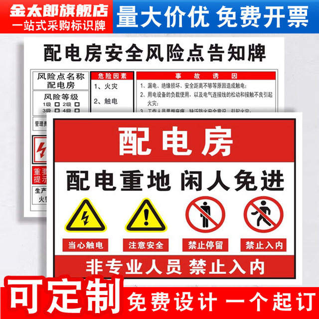 Distribution room box safety signage machine room power distribution ...