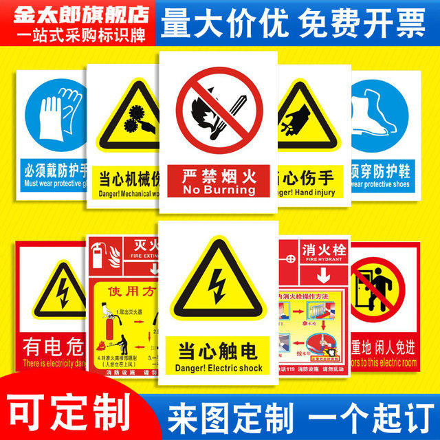 Fire Safety Production Warning Signs Factory Construction Workshop ...