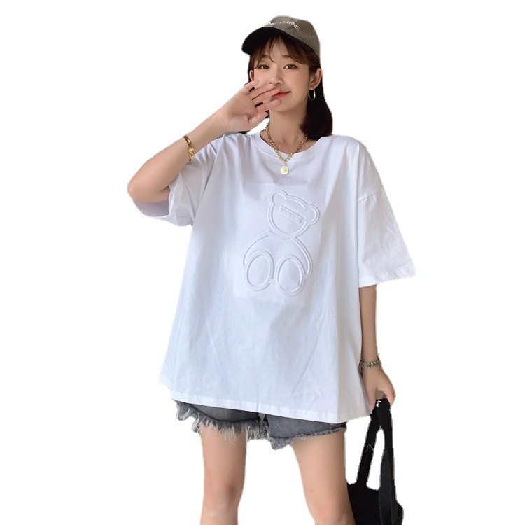Female summer cotton plus large size, loose casual bumpy tide pattern ...