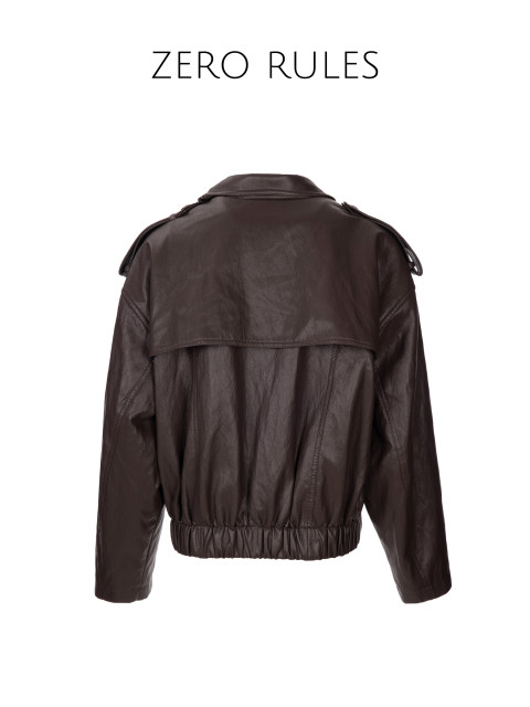 Wanwan light luxury plant protein leather good fit windbreaker style ...