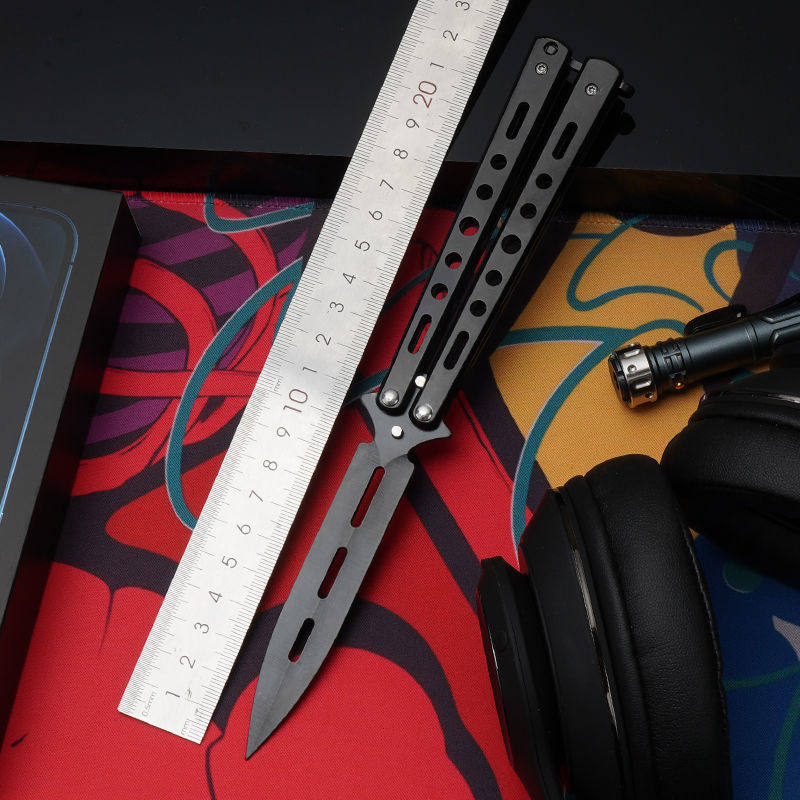 Butterfly Knife Comb - All-Steel Folding Training Tool in Phantom Color