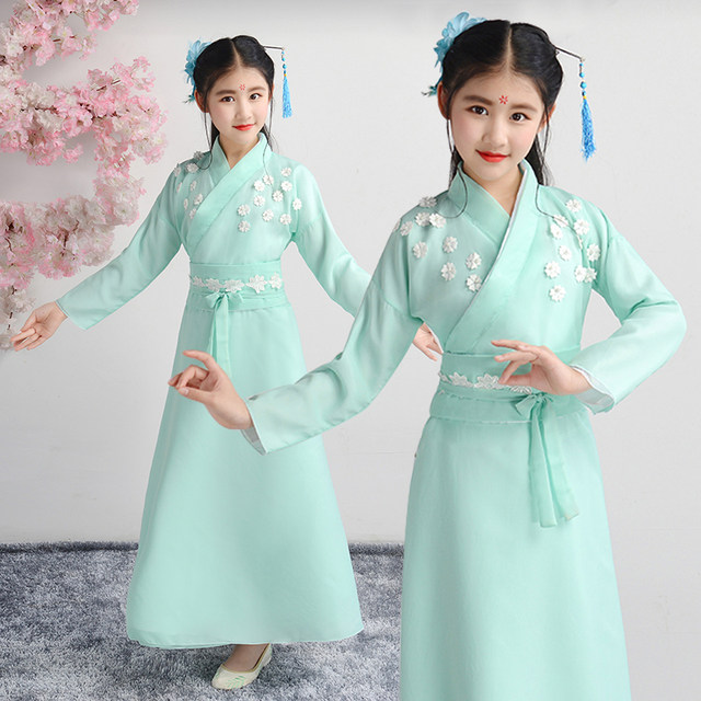 Improve Hanfu Girls Fairy Flower Flower Do not abandon the tulle ...