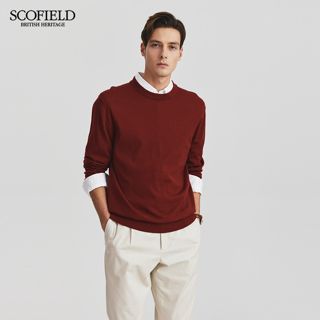 SCOFIELD Men's 24th Autumn New Casual Round Neck Multi-Color Sweater ...