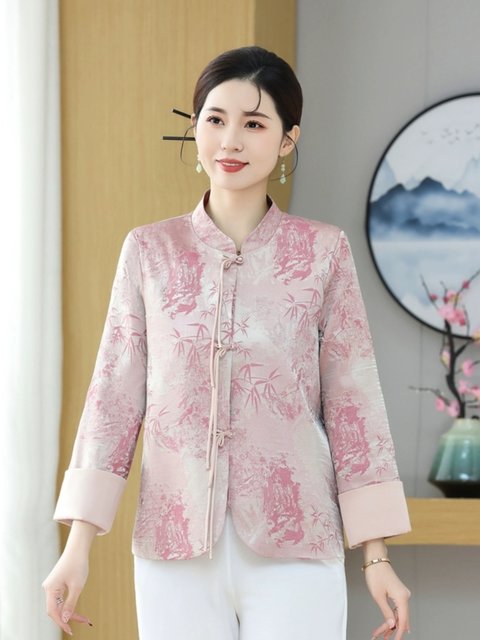Xiangyun colorful silk Tang suit top, temperament long-sleeved, age ...