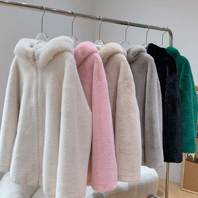 Swan mink velvet eco-friendly fur mink coat fur all-in-one Korean style ...