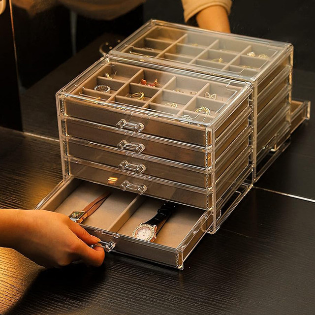 Acrylic multi-layer jewelry box earrings and ear studs small jewelry ...