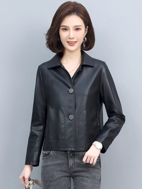KAYANTY genuine leather women's short jacket 2024 spring and autumn new ...