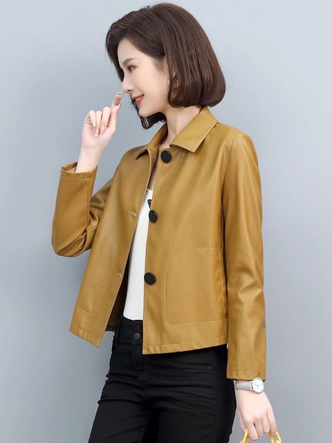 KAYANTY genuine leather women's short jacket 2024 spring and autumn new ...