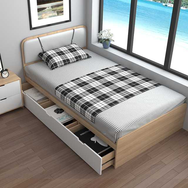 Nordic storage bed small apartment bedroom children's single bed 1.2 ...