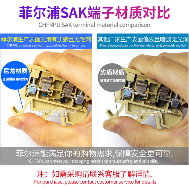 Sak/Jxb-2.5Rd Fuse Terminal Ask1/En with Indicator Light Terminal Block ...