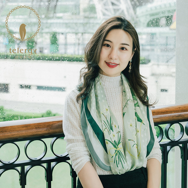 Fu Meng Lingxi Silk Plain Crepe Satin Large Square Scarf Mulberry Silk ...