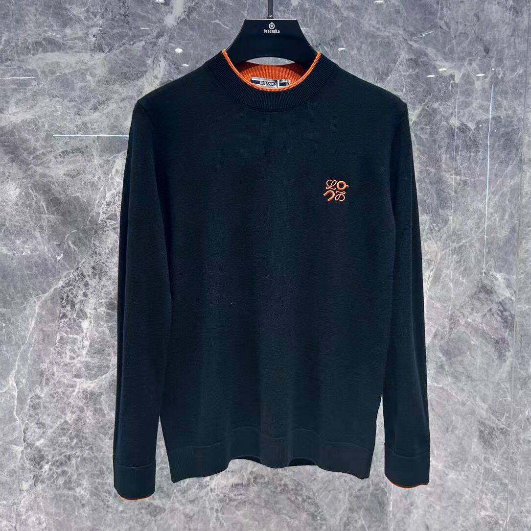 European high-end autumn and winter men's long-sleeved sweaters, round ...