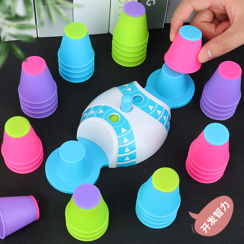 Stacking Cup Logic Game - Brain Training for Toddlers & Family